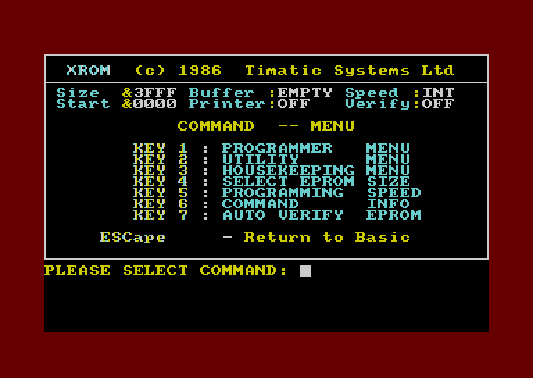 XRom (1986)(Timatic Systems) - ROMs Amstrad CPC - Amstrad CPC ...